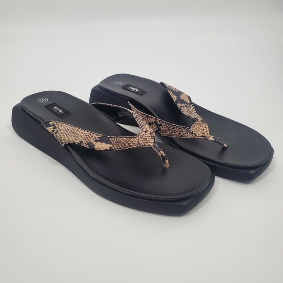 American Vintage | Shoes | Vtg Mossimo Black Square Flip Flop Y2k Thong ...